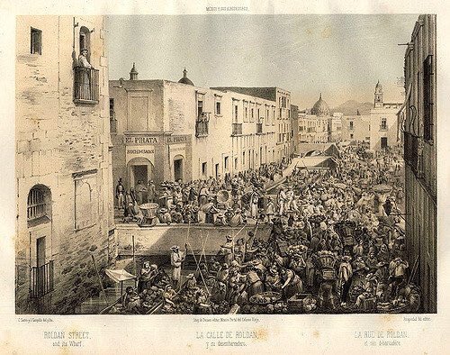 Calle de Roldán y su desembarcadero, paseo de la Viga. Litografía de ...