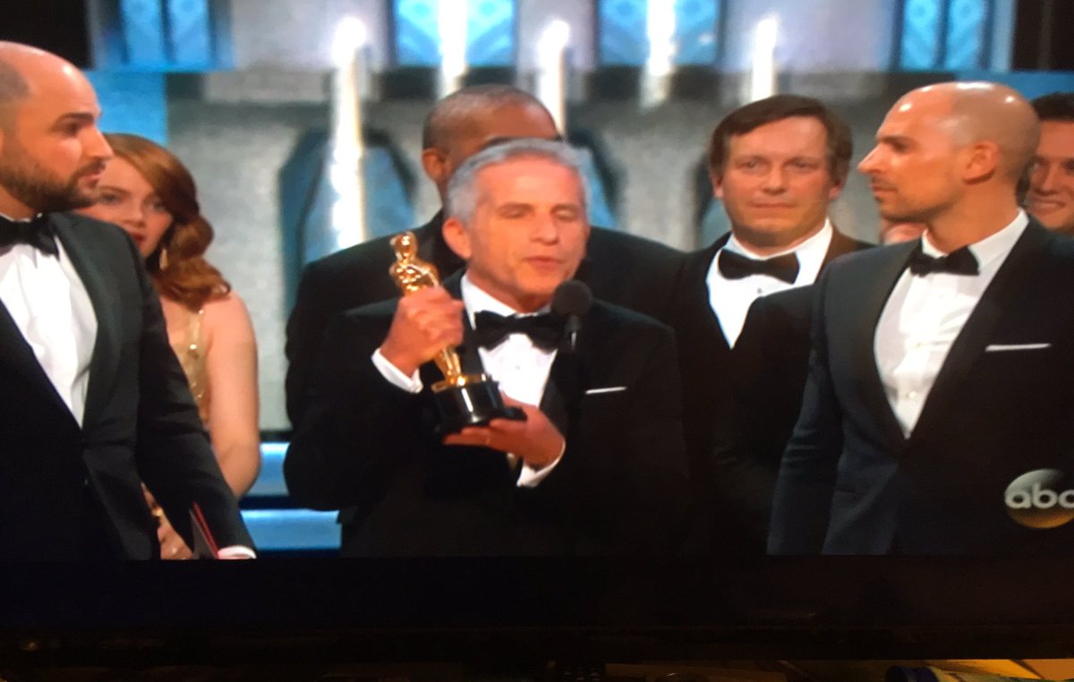 So, watch the bald guy on the right, La La Land producer Fred Berger /1 ...