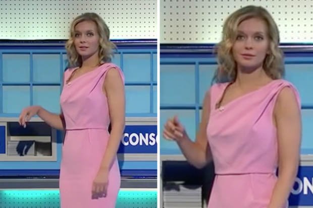 Rachel riley fails to spot awkward wardrobe malfunction in racy ...