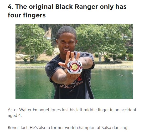 Original Black Power Ranger Missing Finger