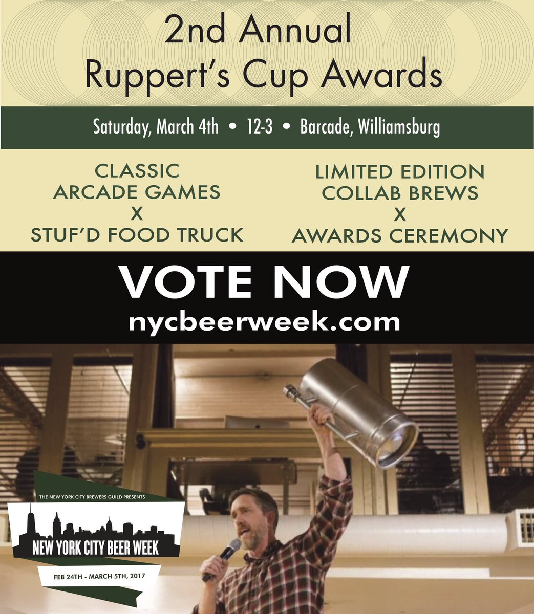 NYC Brewers Guild on Twitter: "Have you voted for Ruppert's Cup yet? Click link in bio, winners ...