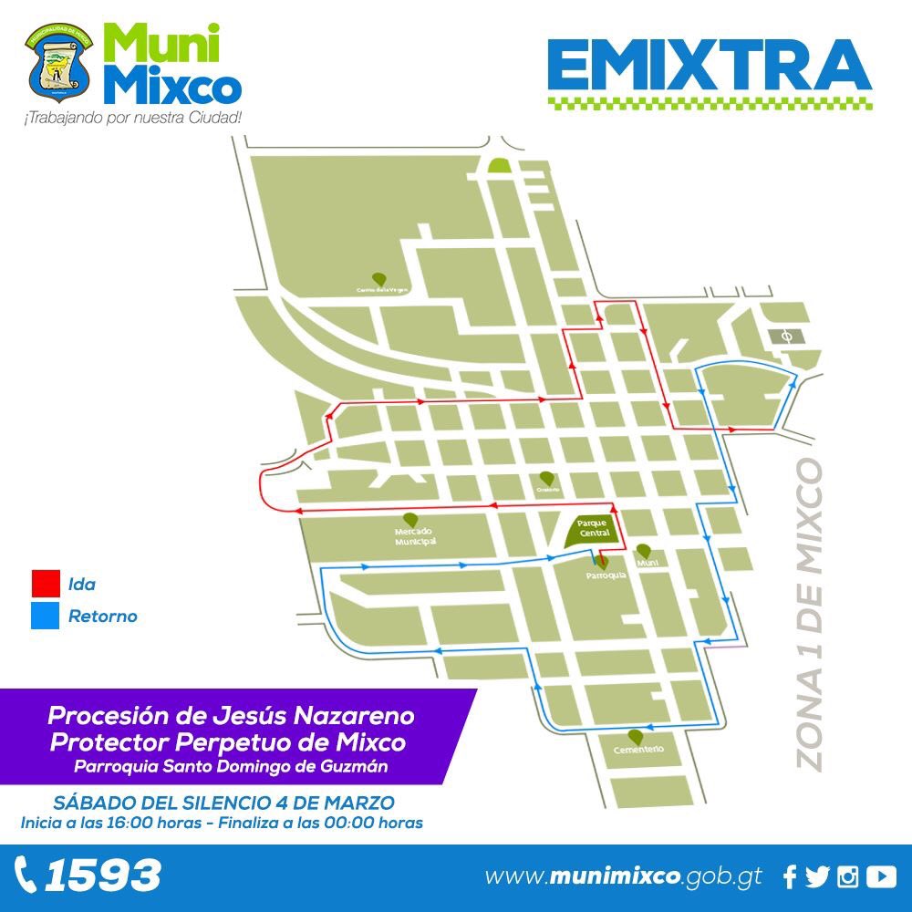 TráficoGT | Este es el recorrido de la procesión de Jesús Nazareno en ...
