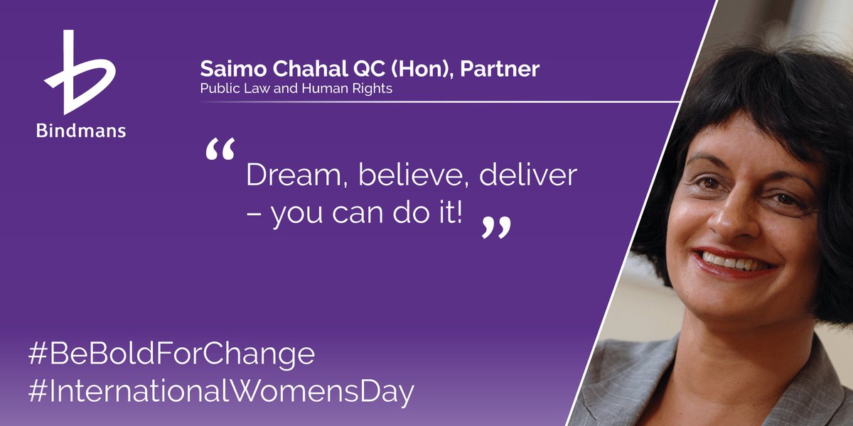 Bindmans LLP on Twitter: ".@SaimoChahal: Dream, believe, deliver – you can do it! # ...