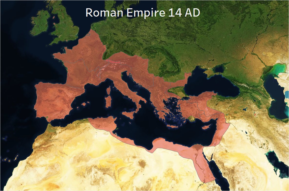 Ken Flerlage on Twitter: "Just mapped the Roman Empire (14 AD) in # ...