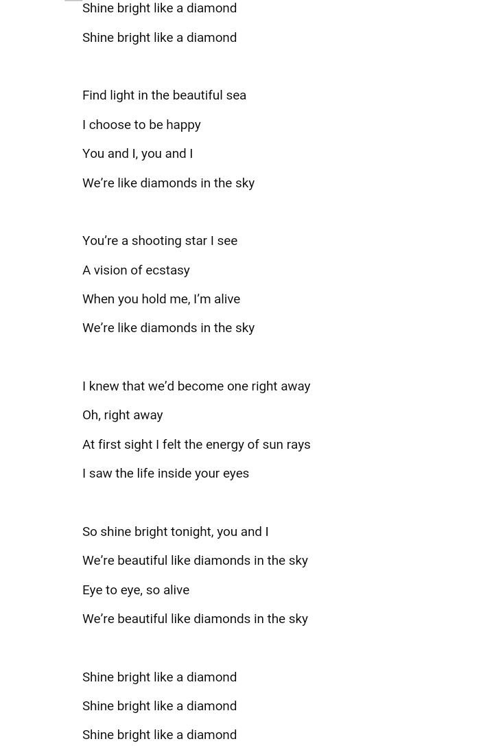 Rihanna Songs Lyrics