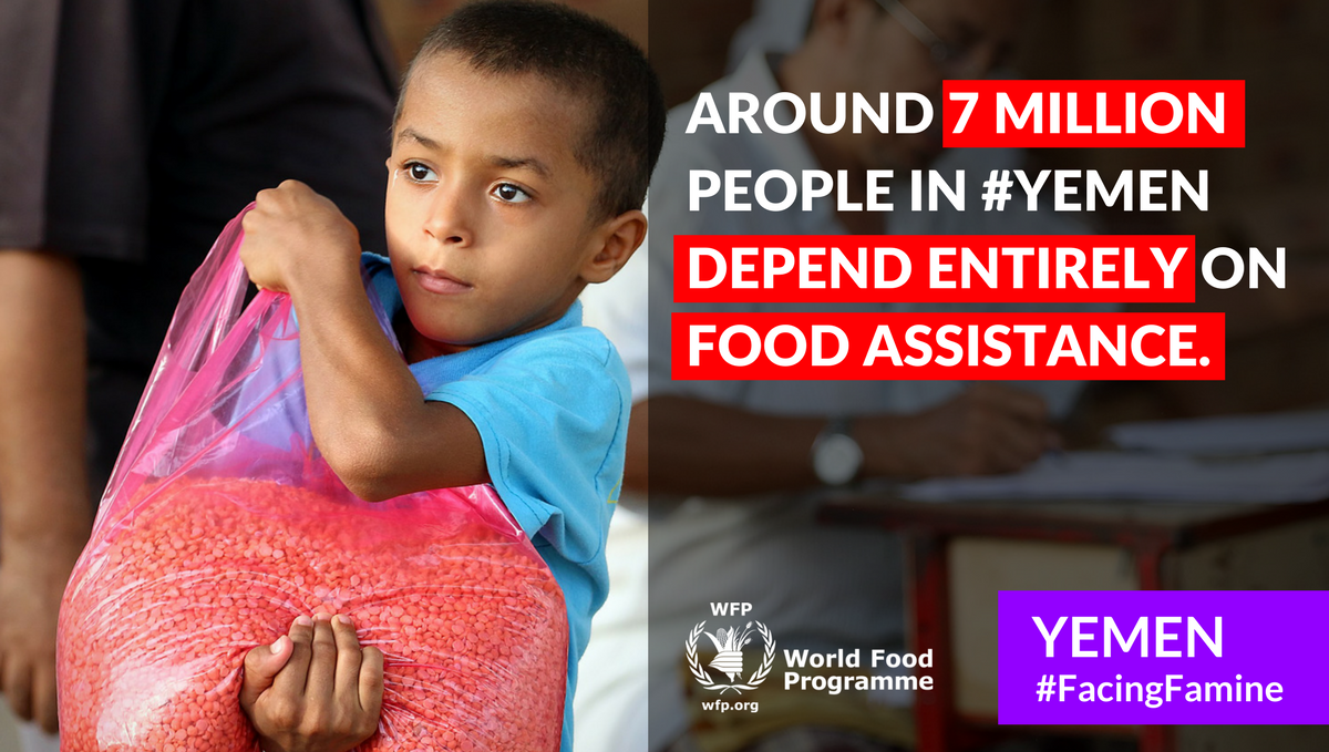 Yemen faces the largest food emergency in the world. 65% of ppl do not ...