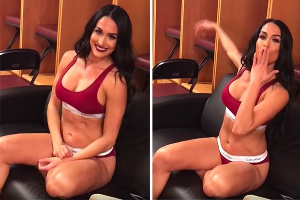 Wwe Star Nikki Bella Strips Down To Underwear Backstage Sending Fans
