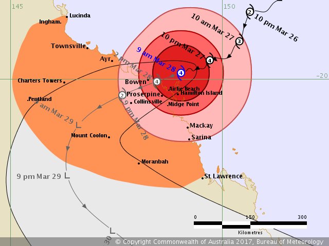 Latest Cyclone Debbie forecast tracking map from . Latest Yahoo7 ...