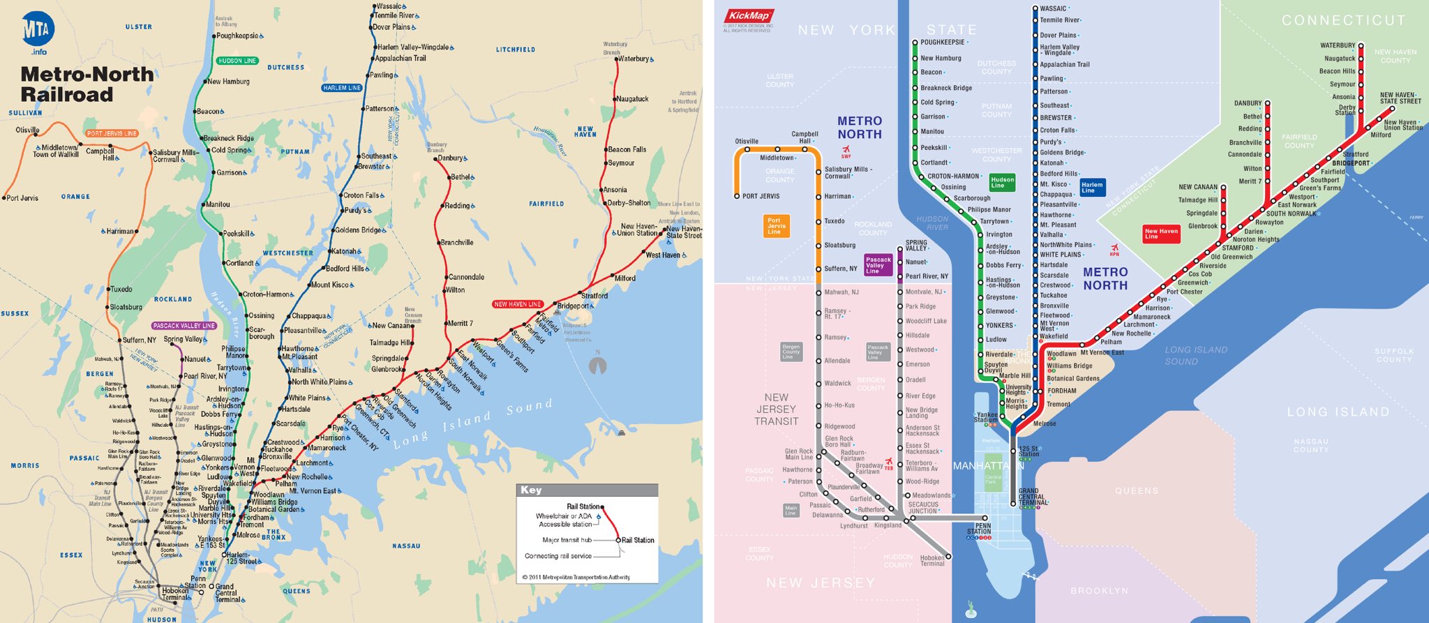 KickMap on Twitter: "KickMap MetroNorth commuter map in comparison to @MTA map. Commuter ...