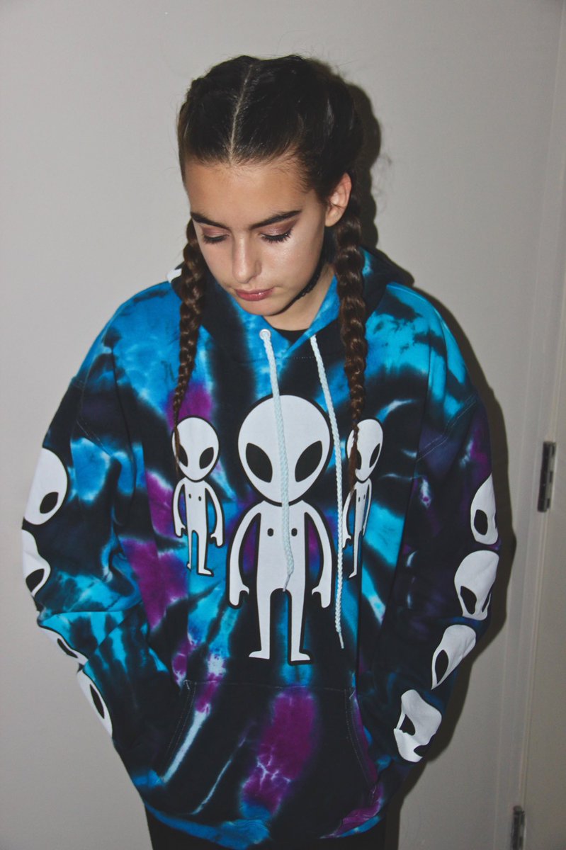 Buy tie dye alien hoodie cheap online