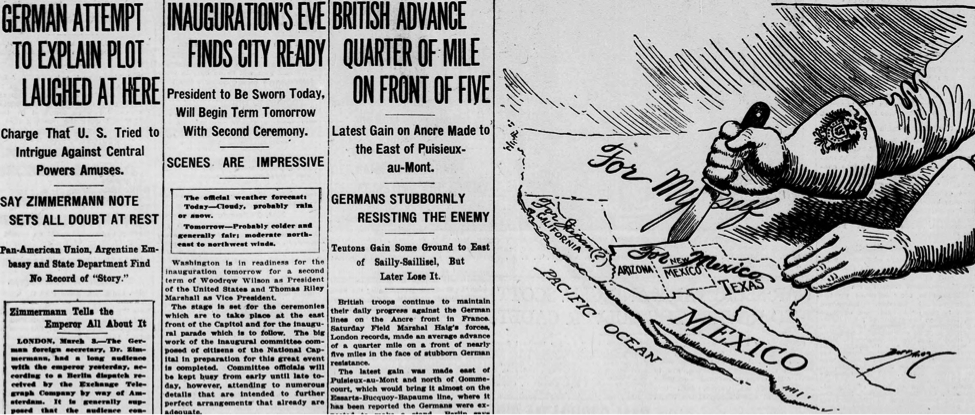 Zimmerman Telegram Political Cartoon Political Cartoon Cut Out Stock