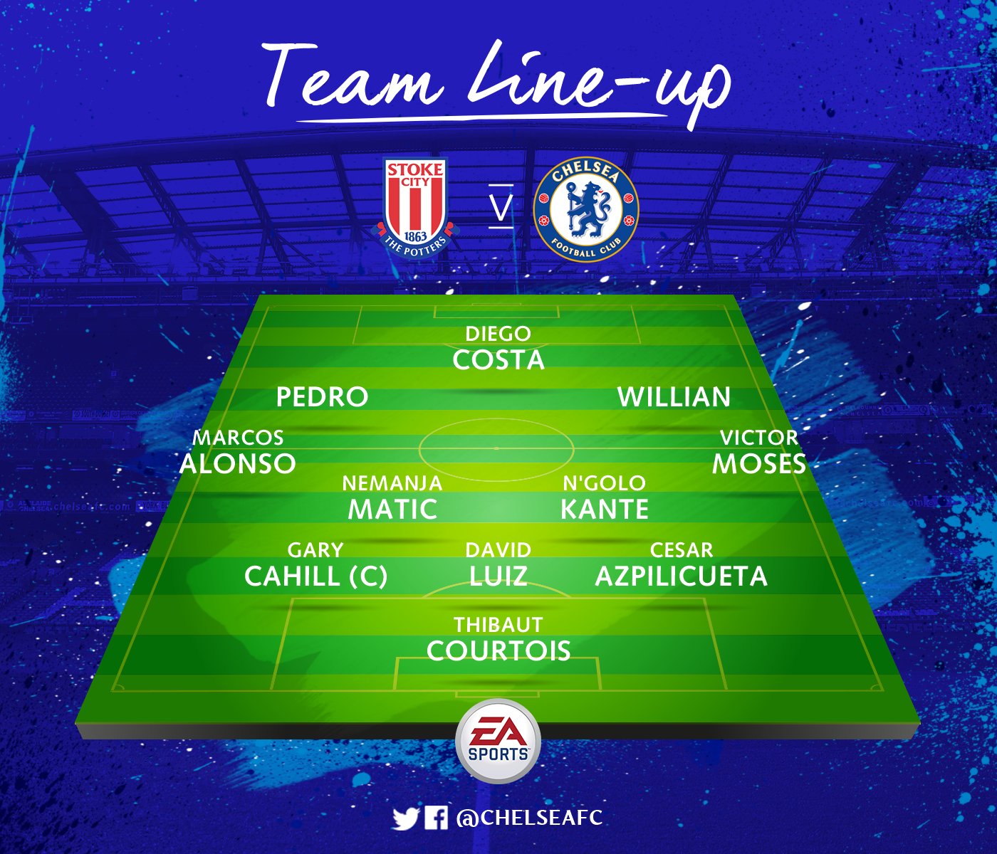 [EPL] 29R 스토크 시티 v 첼시, 선발 라인업 : 클리앙
