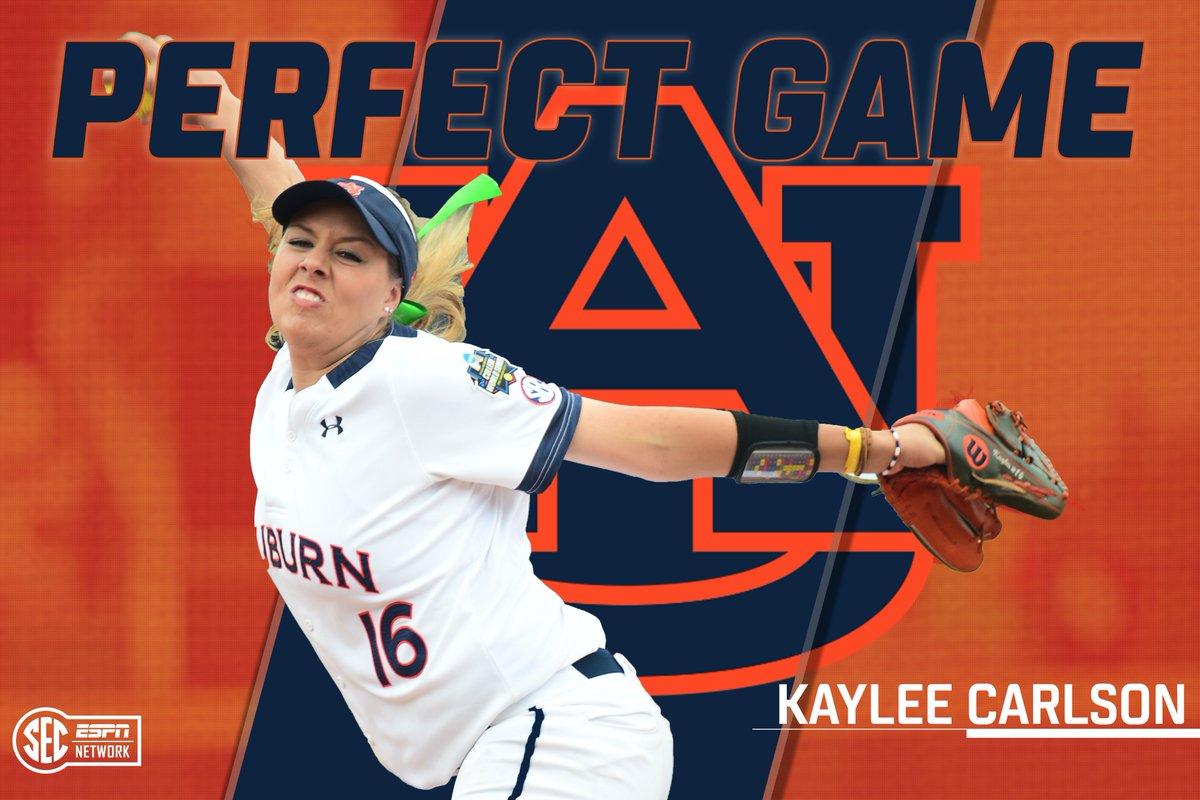 PERFECTION! AuburnSoftball's Kaylee Carlson tosses a perfect game vs ...