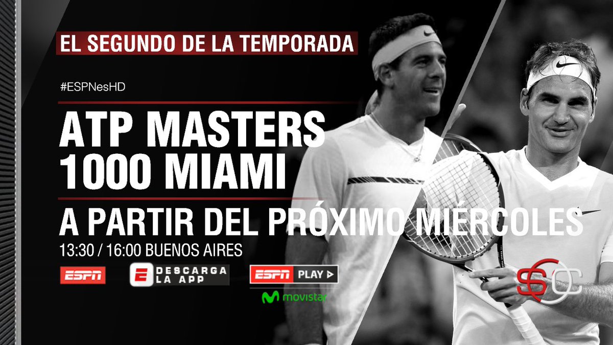 TENISxESPN A partir del próximo miércoles, el ATP Masters 1000 de Miami ...