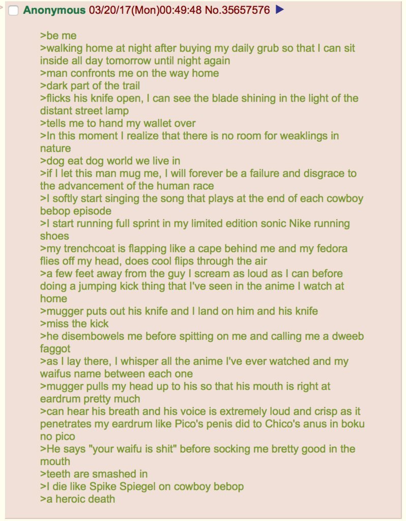 4chan greentext on Twitter: "Anon confronts a mugger https://t.co/GyNEKrwHr8 - read more 4chan ...