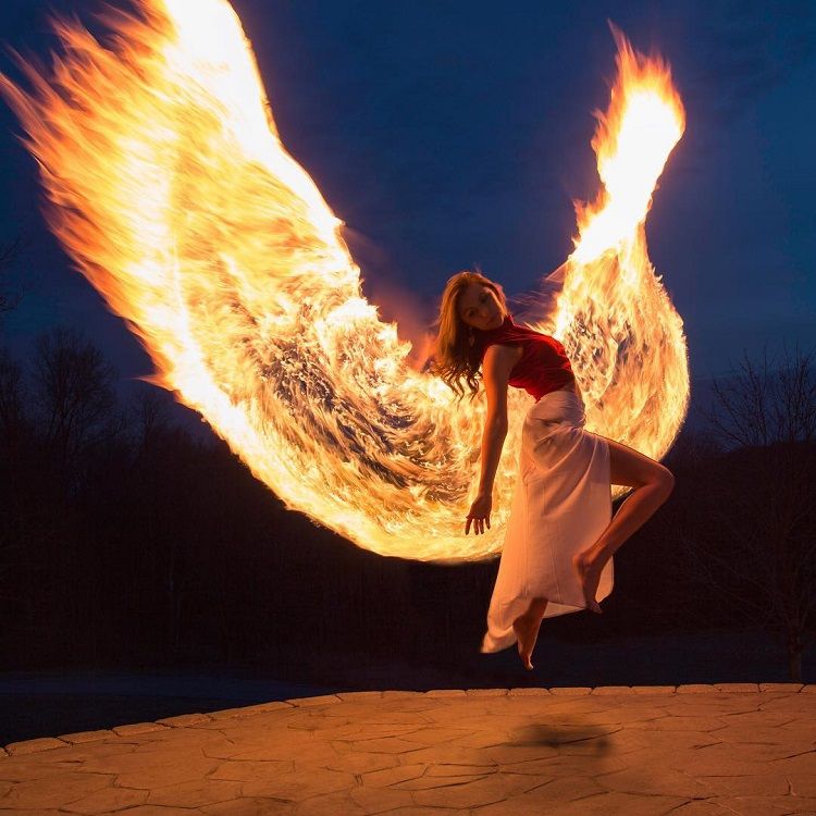 Beautiful Light Painting Photos of a Young Woman Rising From the Ashes ...