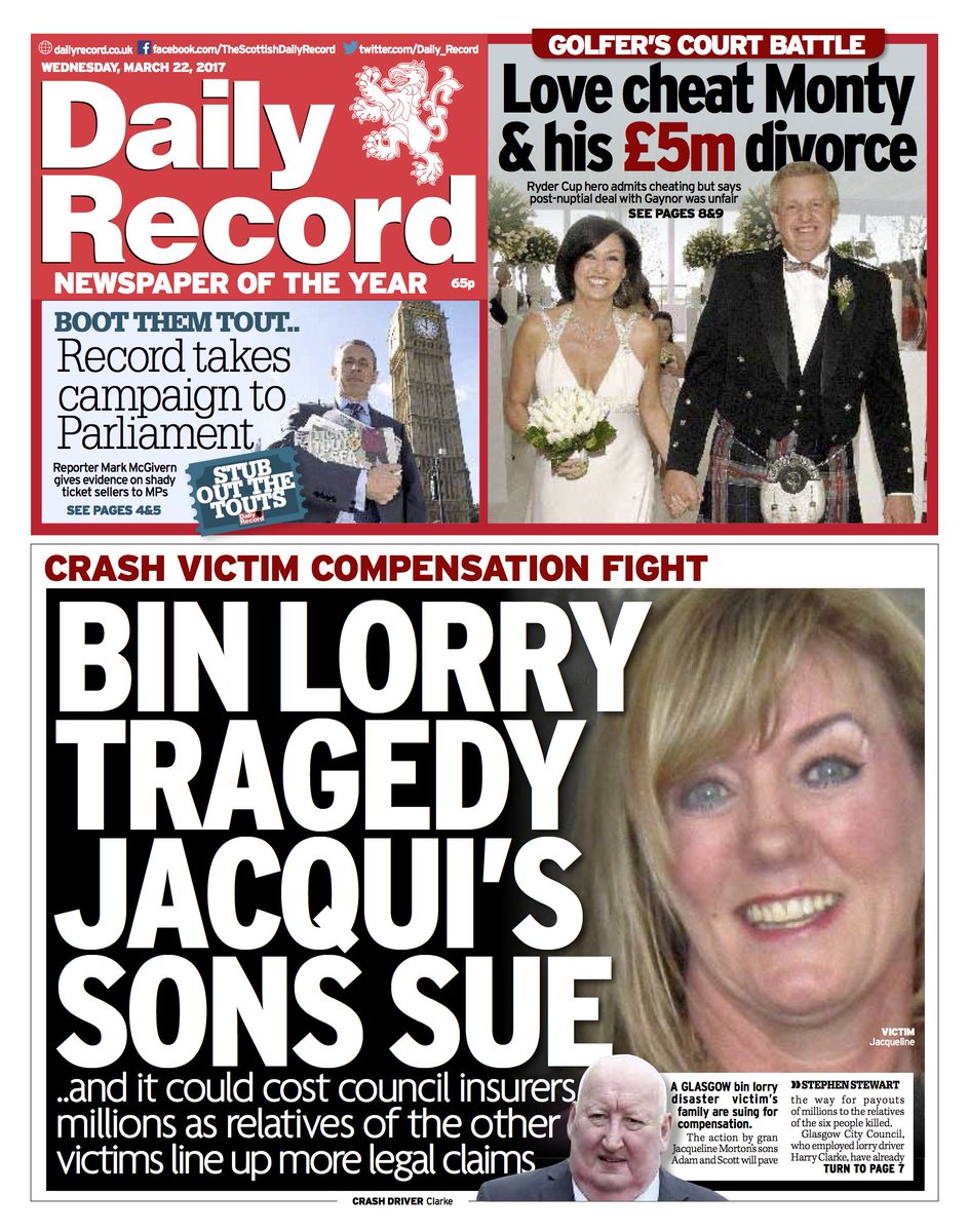 Tomorrow's Daily Record front page scotpapers | The Daily Record ...