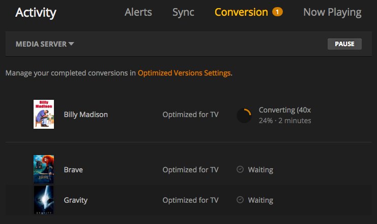 Plex on Twitter: "Plex Media Optimizer lets you create optimized versions of your media for many ...