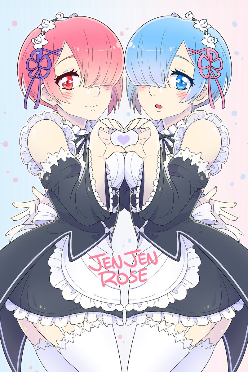 Rem and Ram fan art by http://4-panel-life.tumblr.com/ | Re zero