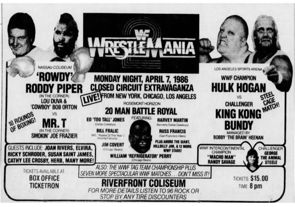 This Date In 1986: Wrestlemania II. $15 tickets! (H/T SethHanson1982 ...