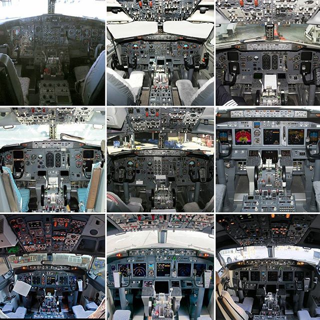 Boeing: General look at the evolution of the Boeing 737 cockpit (-100 ...