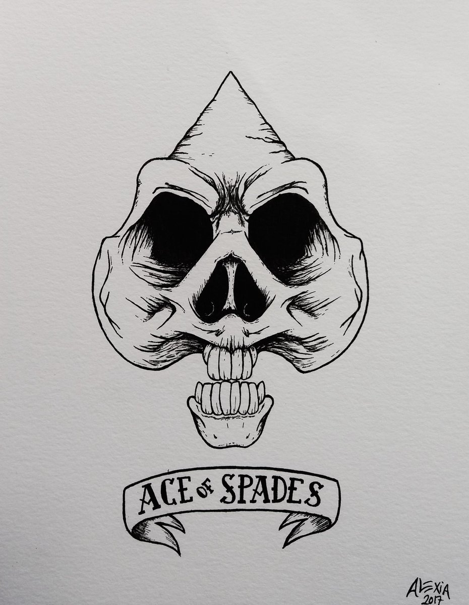 Ace Of Spades Skull Drawing