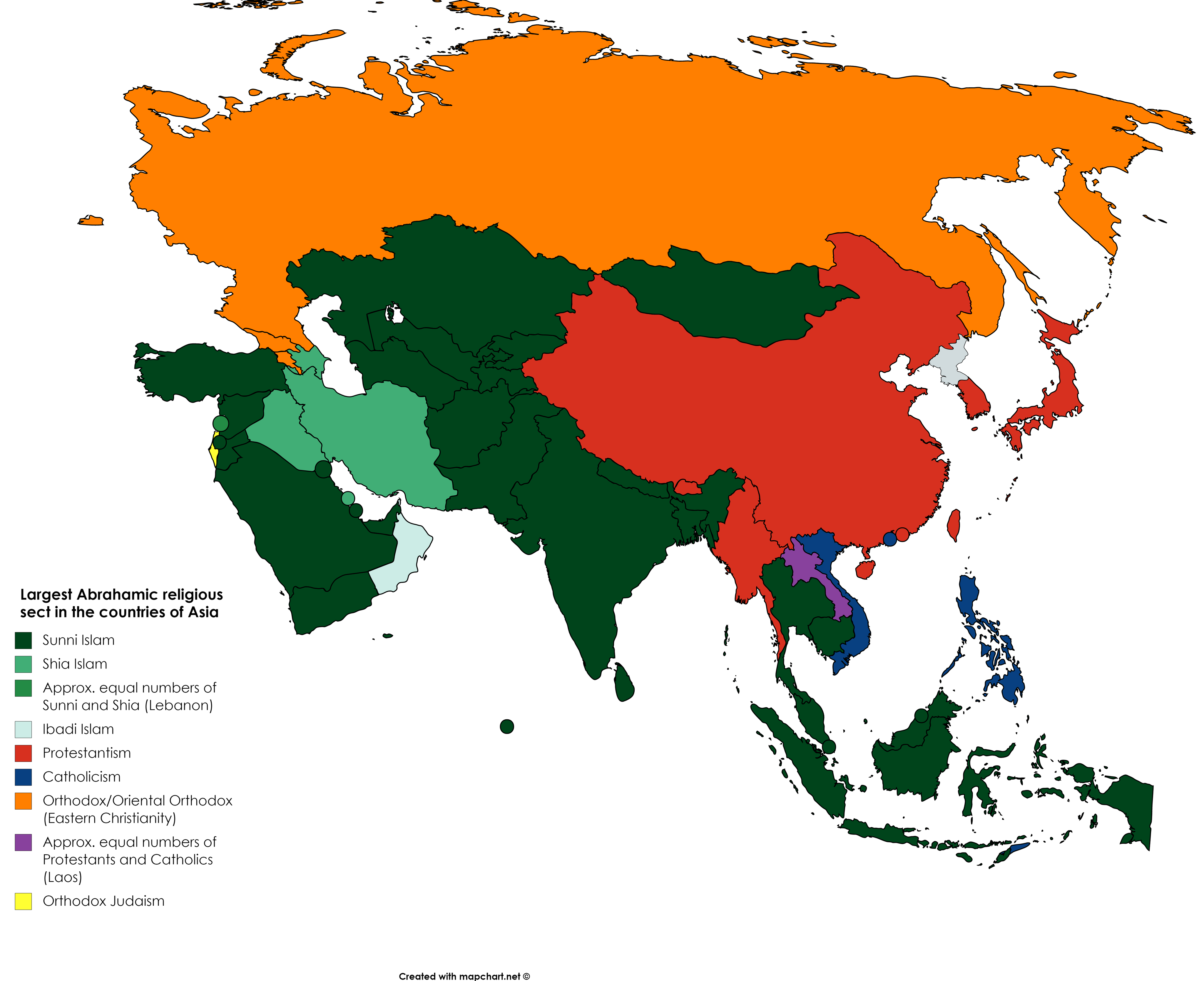 Mapa De Religiones De Asia