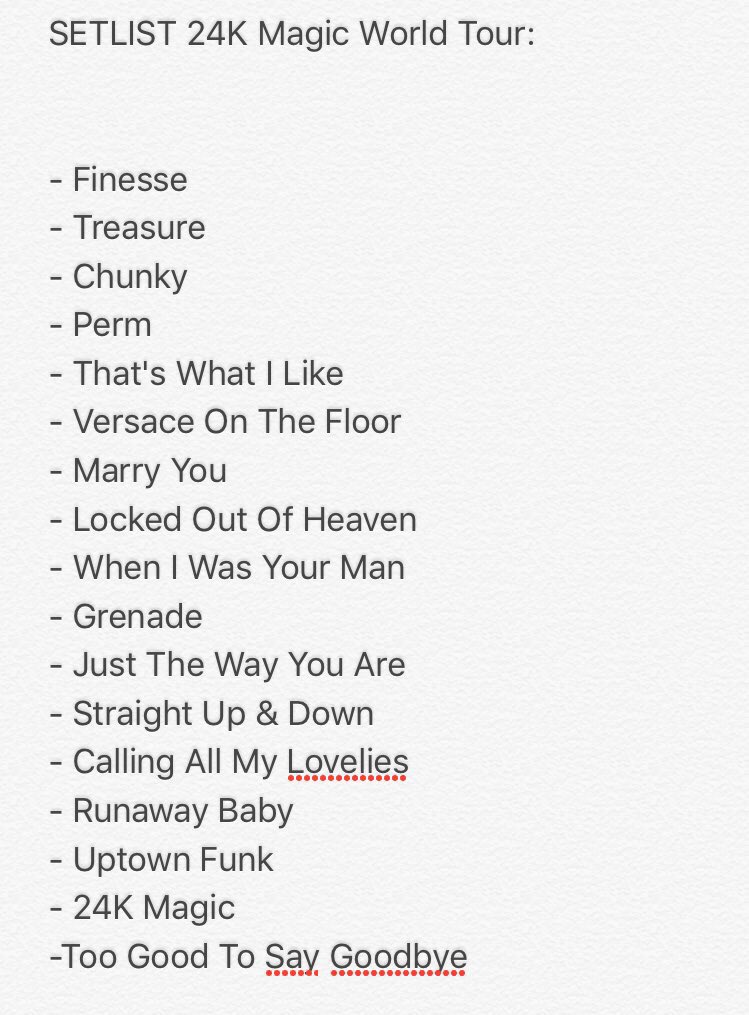 The Official 24K Magic World Tour Thread! W/Pics & Videos! | Lipstick Alley