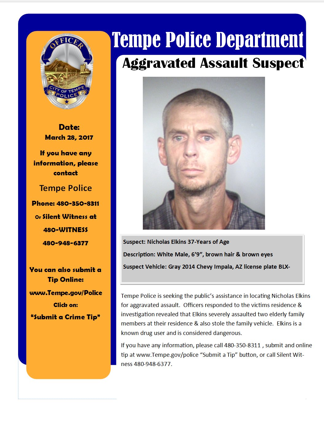 Tempe Police On Twitter Seeking Publics Assistance In Finding