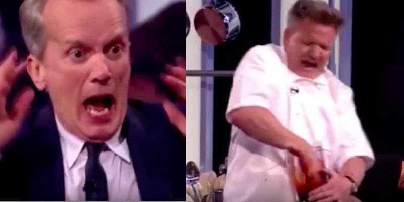 We LOVE Frank Skinner's face when he thinks Gordon Ramsay's cut off his ...