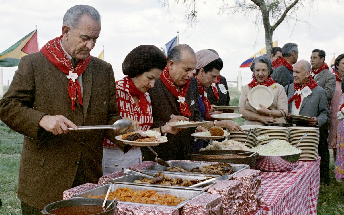 LBJ and Lady Bird at a BBQ in honor of Latin American Ambassadors ...