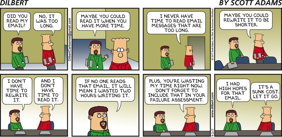 Sunk cost — Dilbert today | Robert Went | Scoopnest