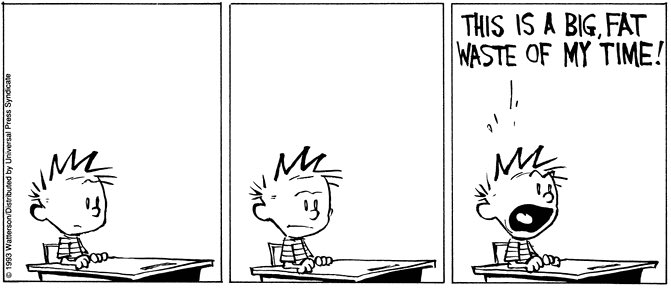 Studying Cartoon Calvin And Hobbes