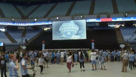 LIVE: Inside the Dean Dome ahead of UNC_Basketball celebration ...