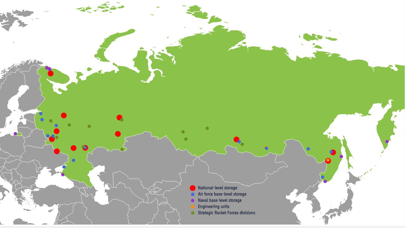 Russia Nuclear Weapons Map