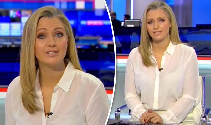 Sky sports news presenter hayley mcqueen does a kirsty gallacher as she ... Sky sports news presenter hayley mcqueen does a kirsty gallacher as she ...