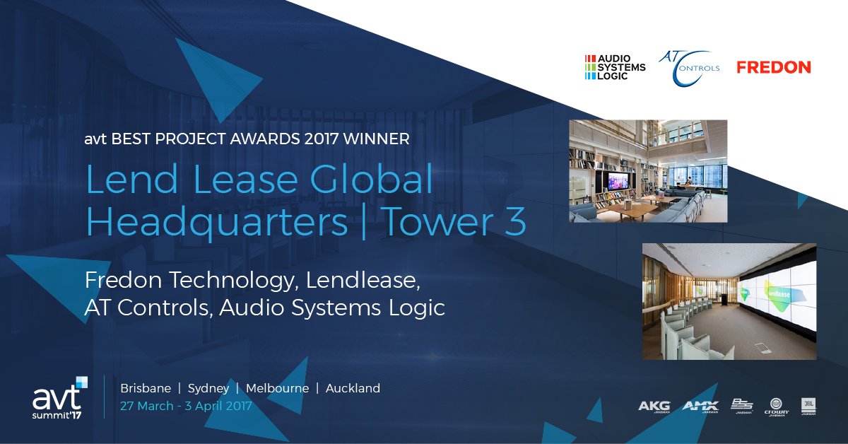 avt on Twitter: "Congratulations to Fredon Technology, Lendlease, AT Controls and Audio Systems ...