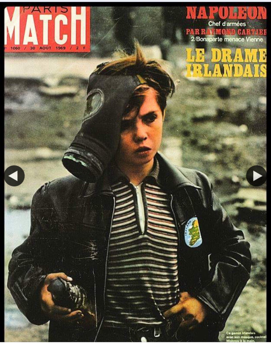 13-year-old Irish boy Paddy Coyle holds a petrol bomb during the 1969 ...