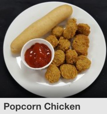 Popcorn Chicken School Lunch
