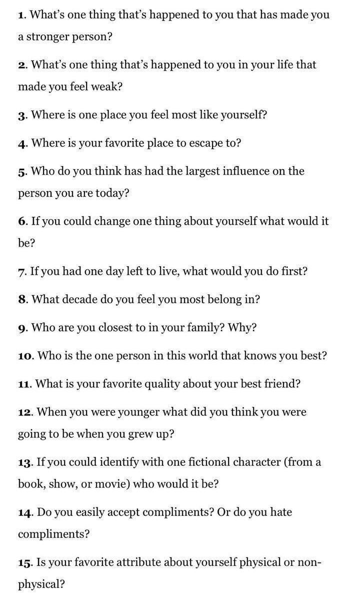 50 questions to ask that person you care about. i love this list 👌🏾 ...