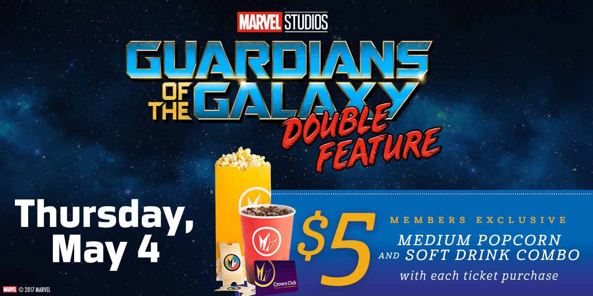 Crown Club members! Get a $5 popcorn & drink combo with each double ...