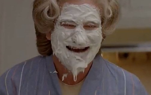 Pies to the face for LeighEllis and I tomorrow. "Mrs. Doubtfire" style ...