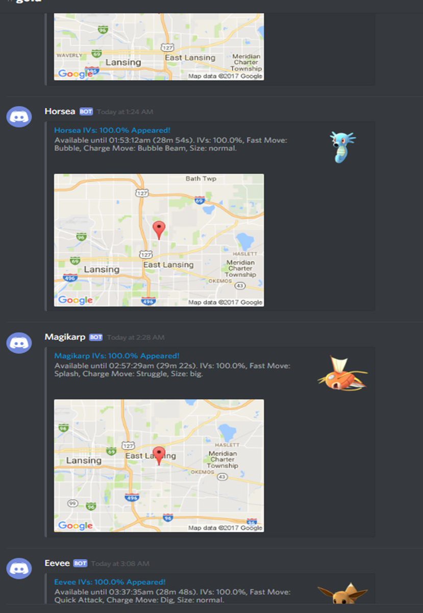 How do I get the little google maps map on discord when a scanned ...