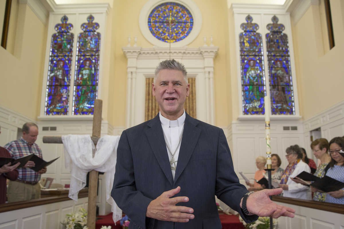 Stained glass saints bless two United Methodist flocks, now joined as ...