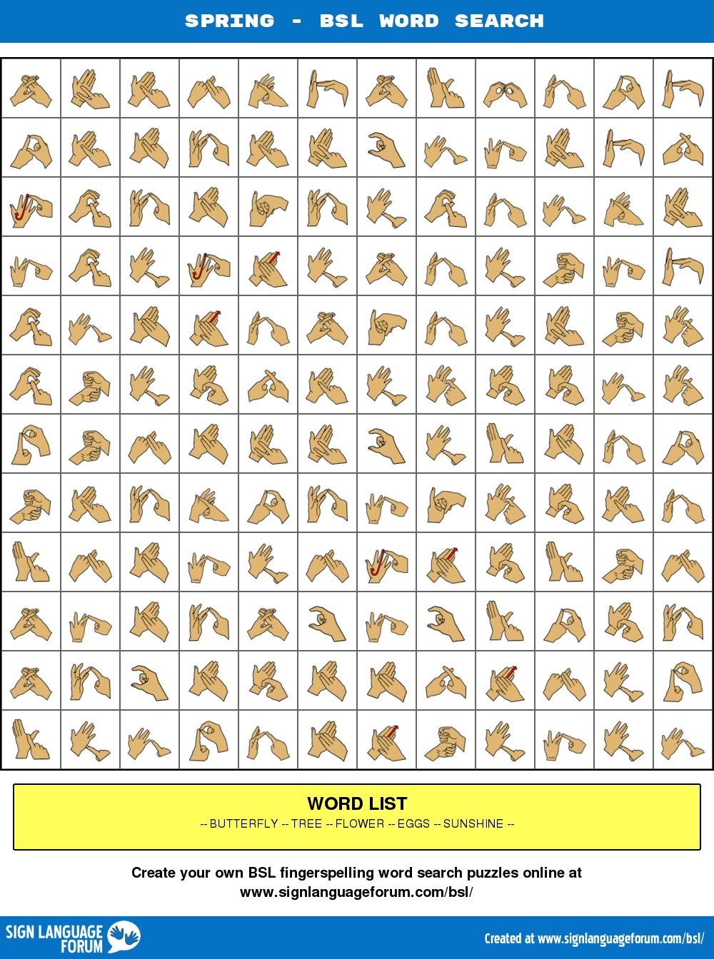 Sign Language Words Chart