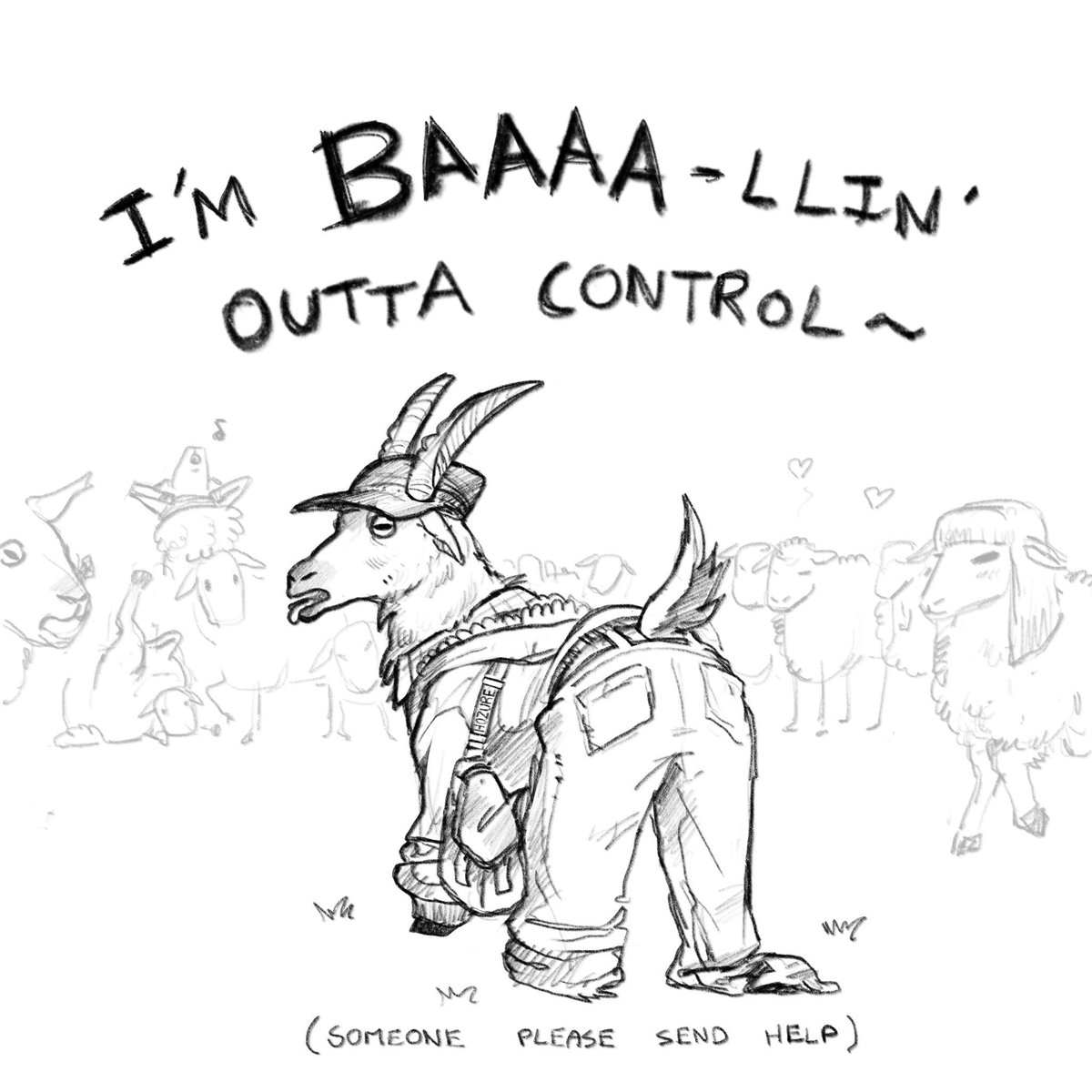 「They said the nightmares would stop but, but... BAAAAA #goat」Hozureの漫画