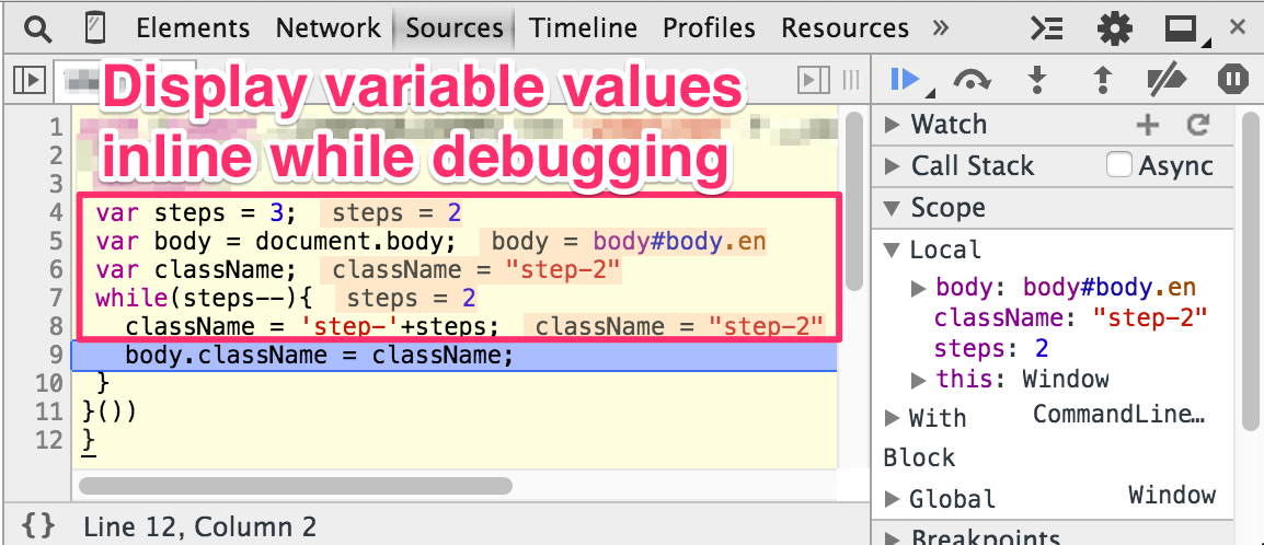 Serg Hospodarets on Twitter: "Chrome #DevTools Update Display variable values inline while ...