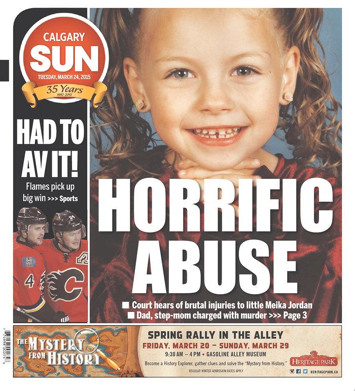 Our front page for Tuesday, March 24. Trial into little Meika Jordan's ...