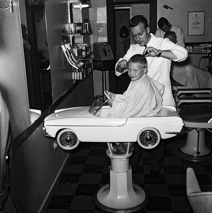 Retro barbershop, get your hair cut while ‘driving’ a car. | DJ Bazooka Joe