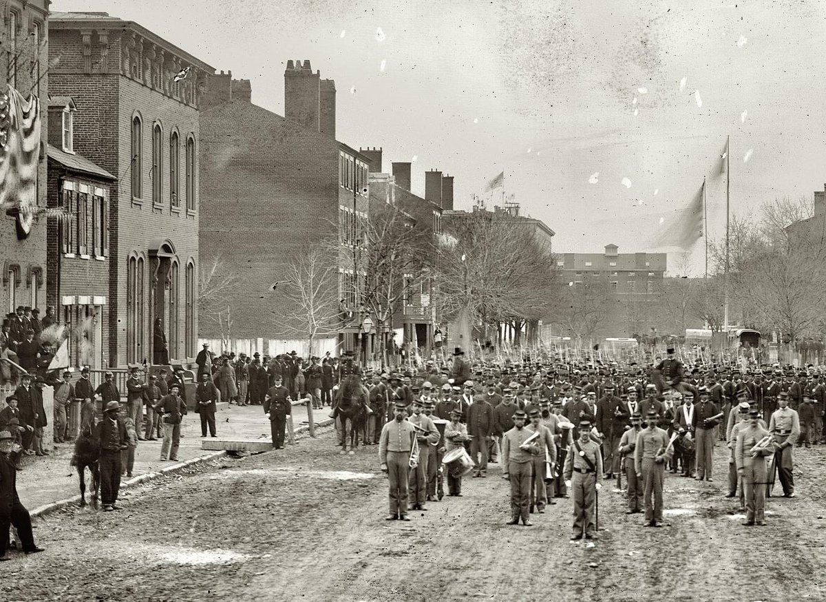 Union soldiers marching at end of Civil War, 150 years ago this month ...